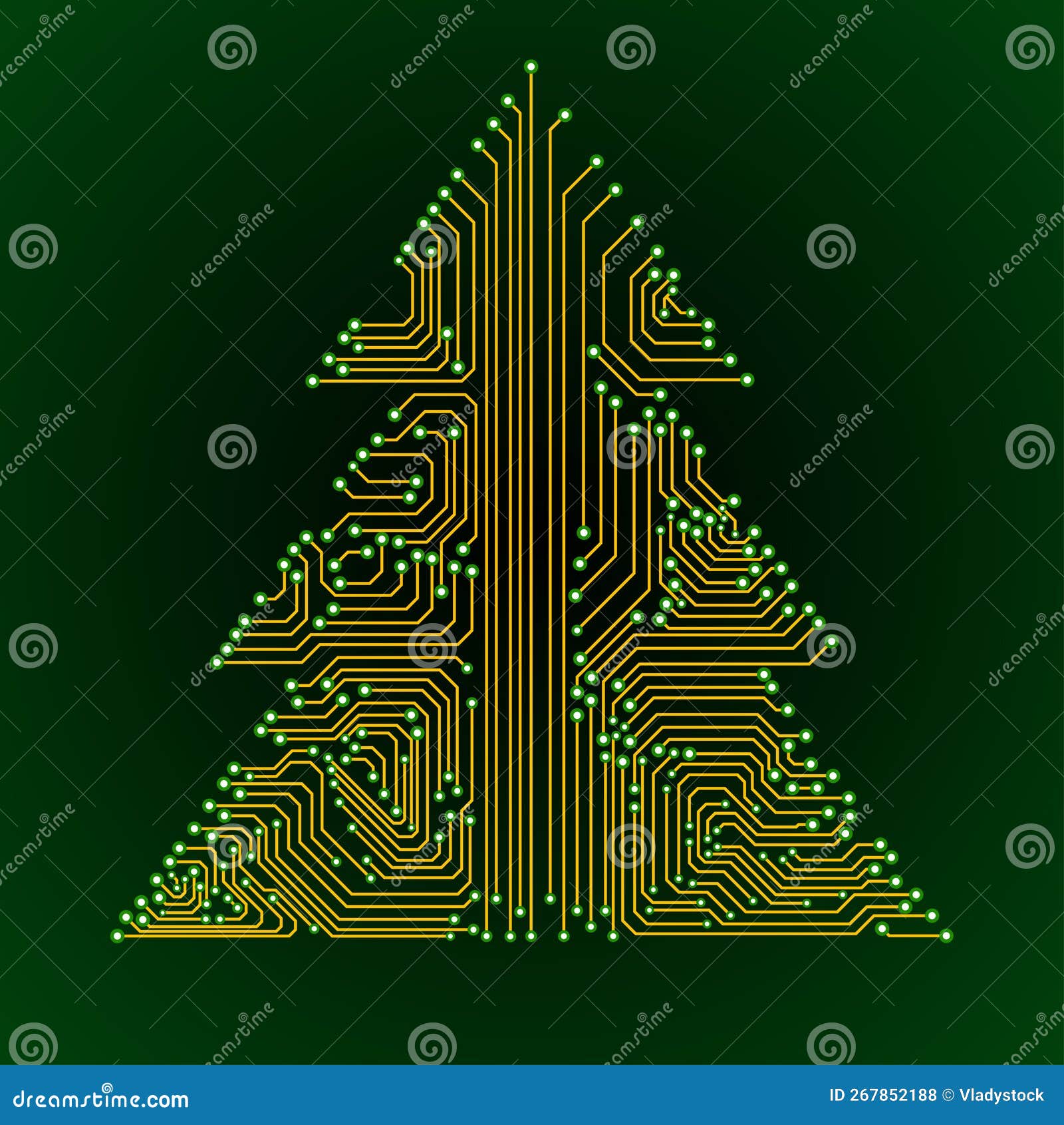 Abstract Technology Christmas Tree, Circuit Board. Vector Stock ...