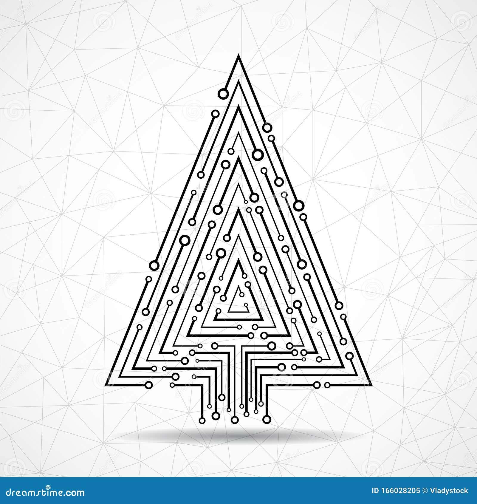 Abstract Technology Christmas Tree Made from Circuit Board Stock Vector ...