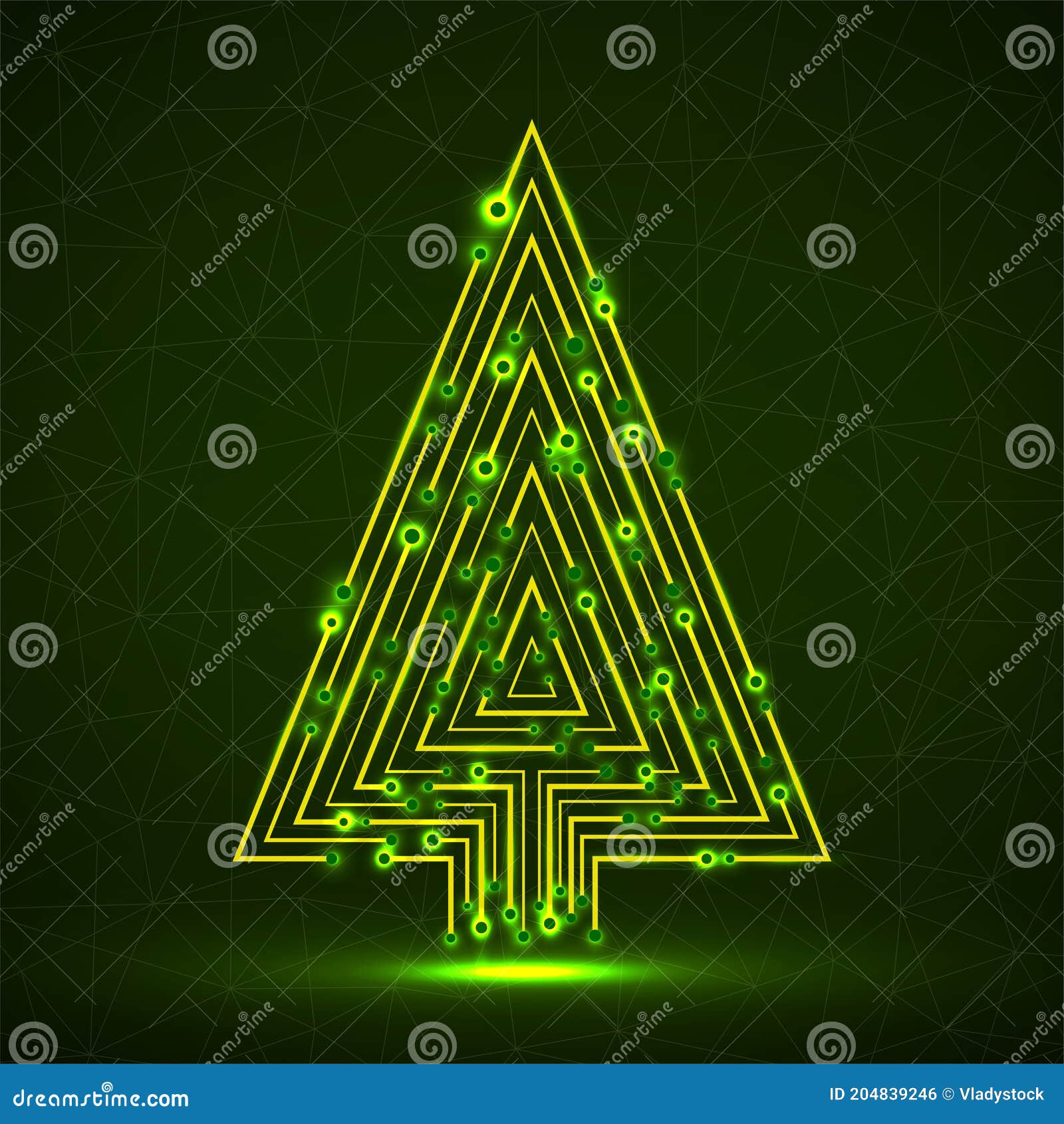 Abstract Technology Christmas Tree Made from Circuit Board Stock Vector ...