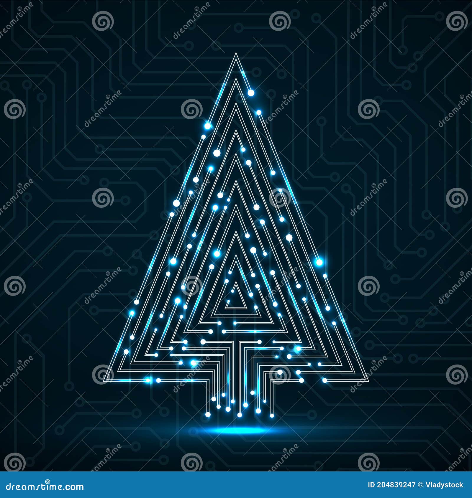 Abstract Technology Christmas Tree Made from Circuit Board Stock Vector ...