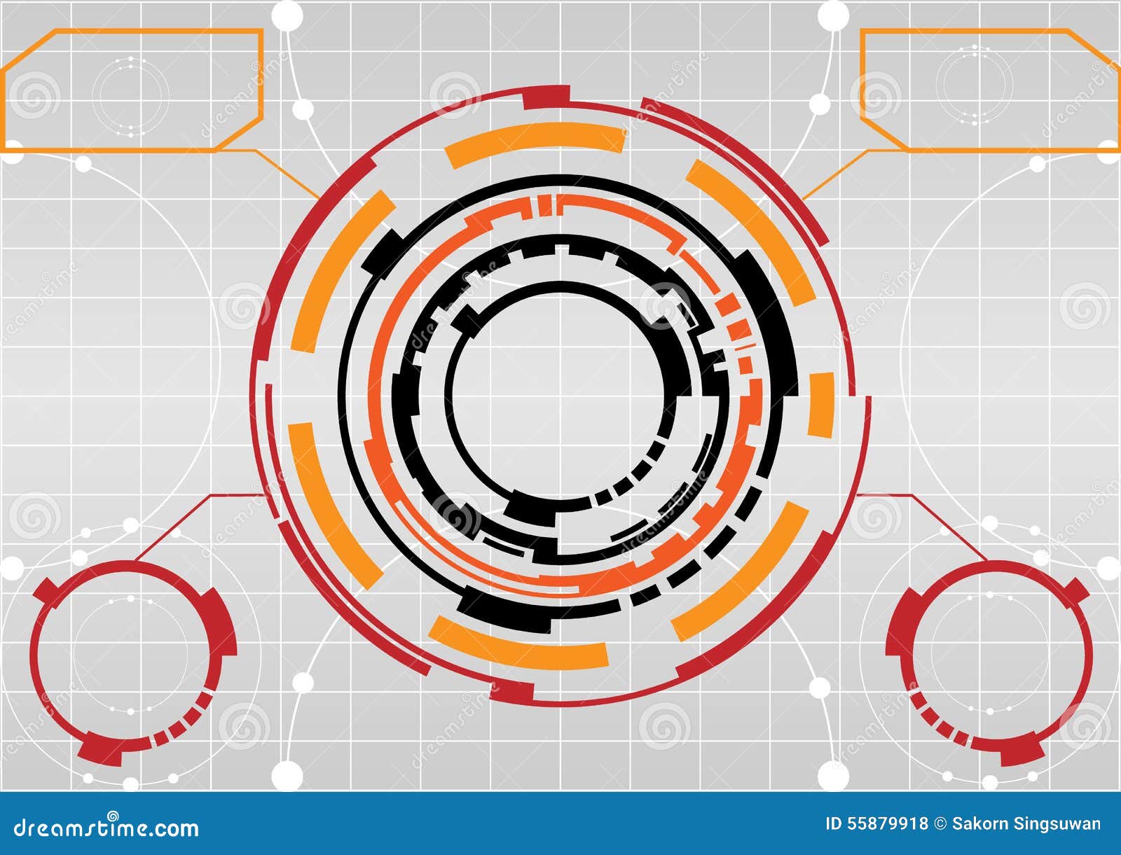 Abstract Technology Circle Background with Table and Shape Stock Vector ...