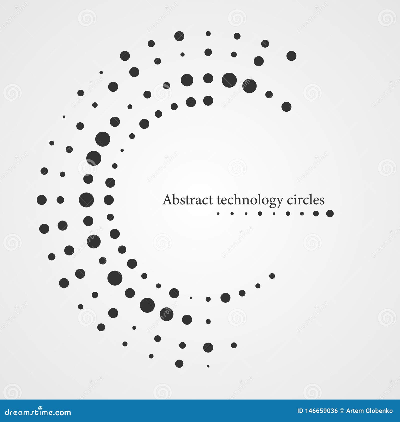 Abstract Technology Circle, Black Circles on a White Background. Stock ...