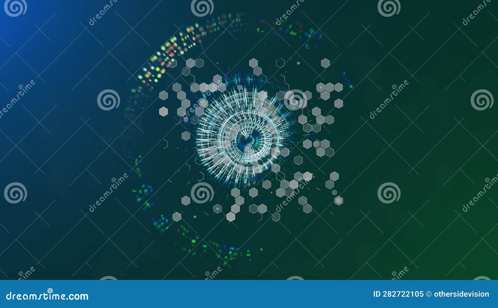 Abstract Technology Circle Blue Innovation Concept on a Dark Background ...