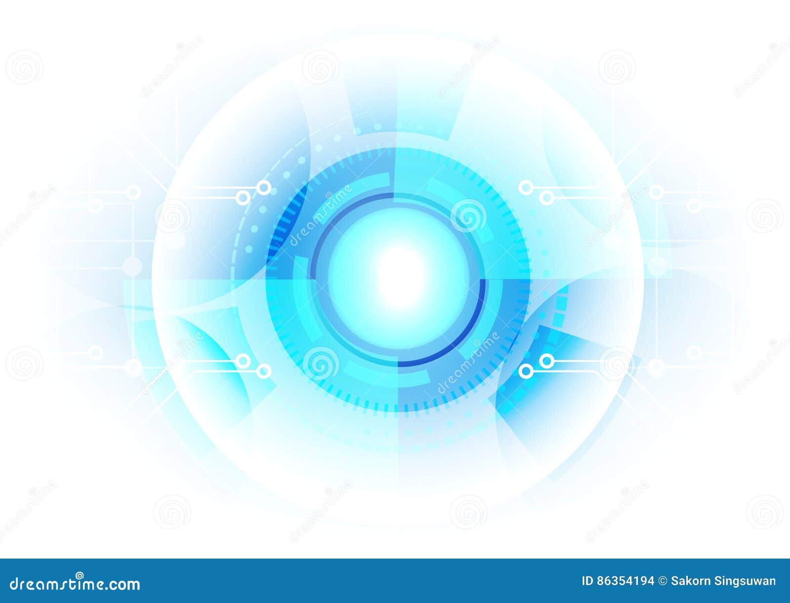 Abstract Technology Circle with Circuit Background Stock Vector ...
