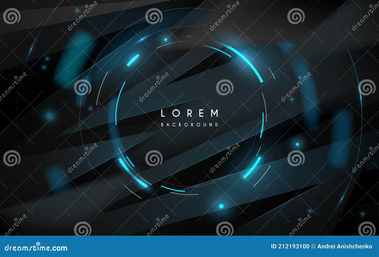 Abstract Technology Circle Lines Background Stock Vector - Illustration ...