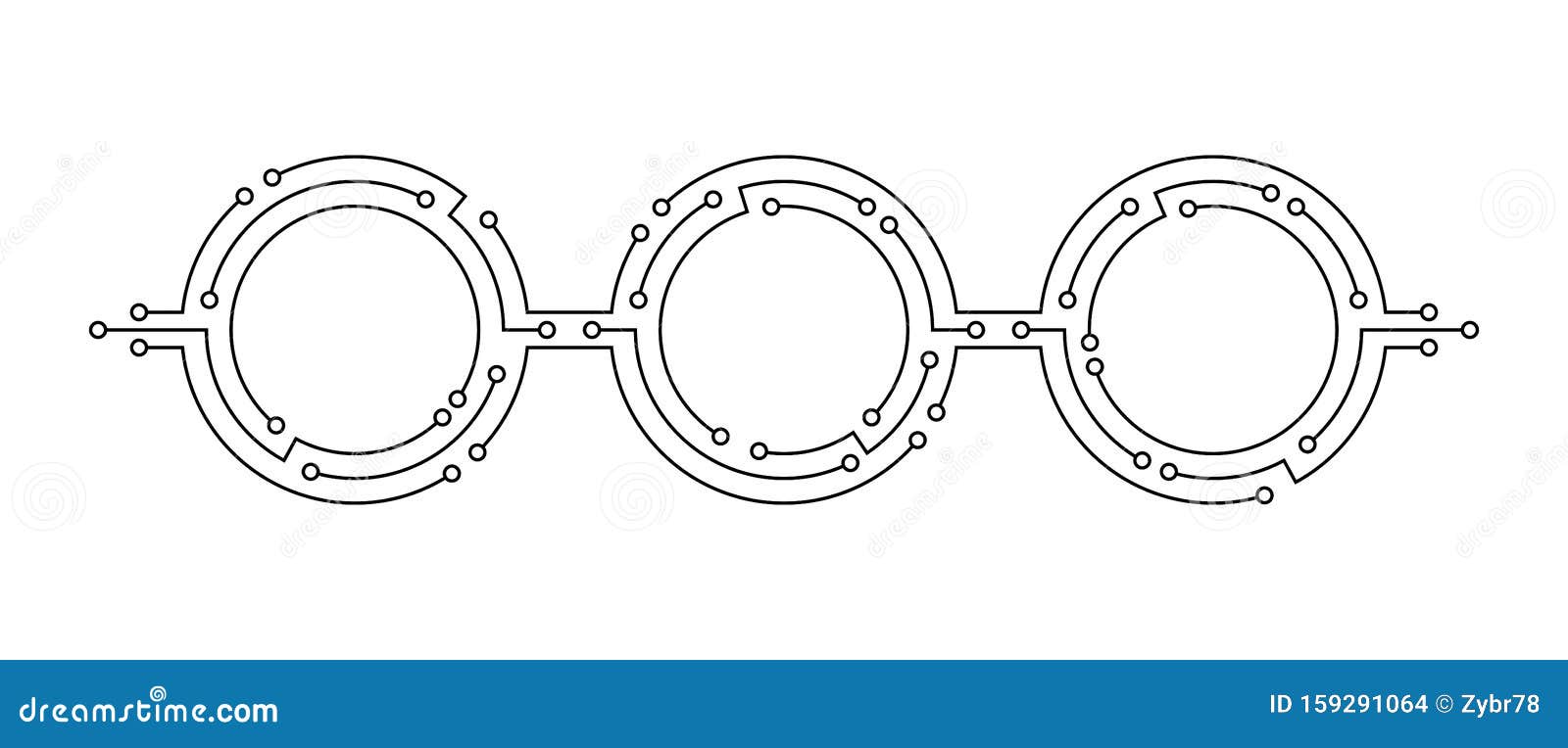 Set of Technology Round Frame Stock Vector - Illustration of computing ...