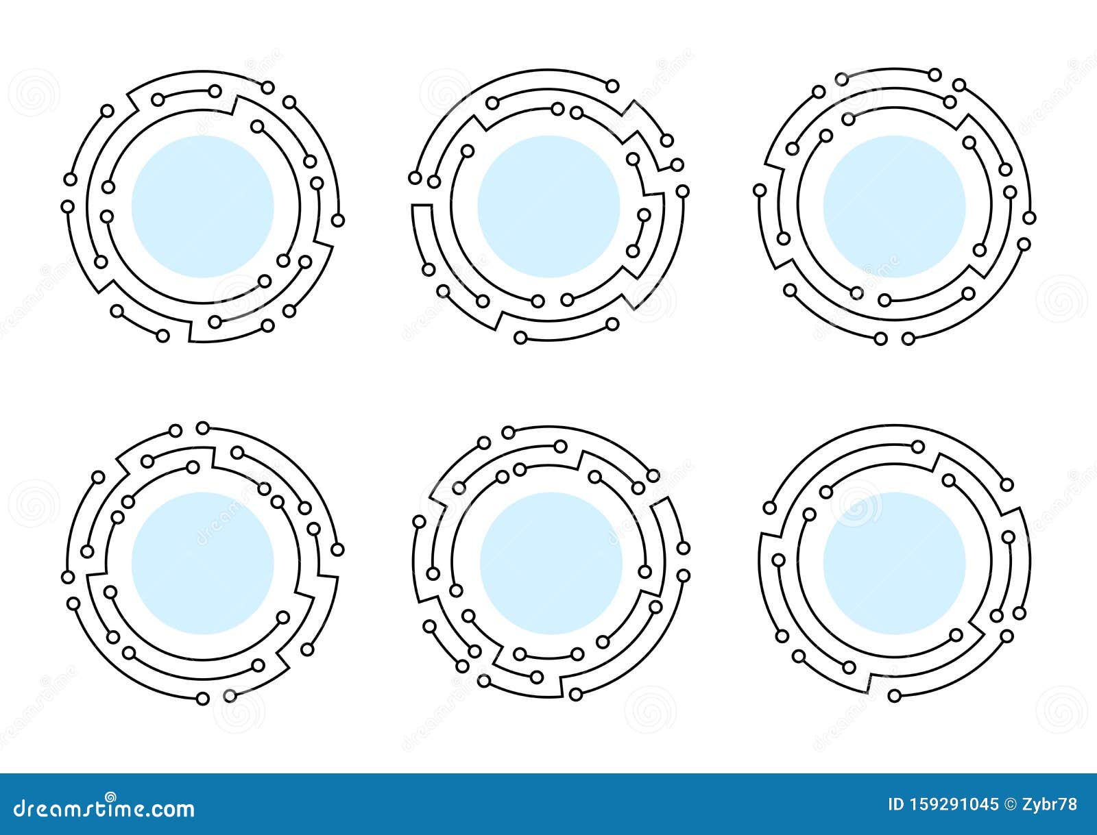 Set of Technology Round Frame Stock Vector - Illustration of infograph ...