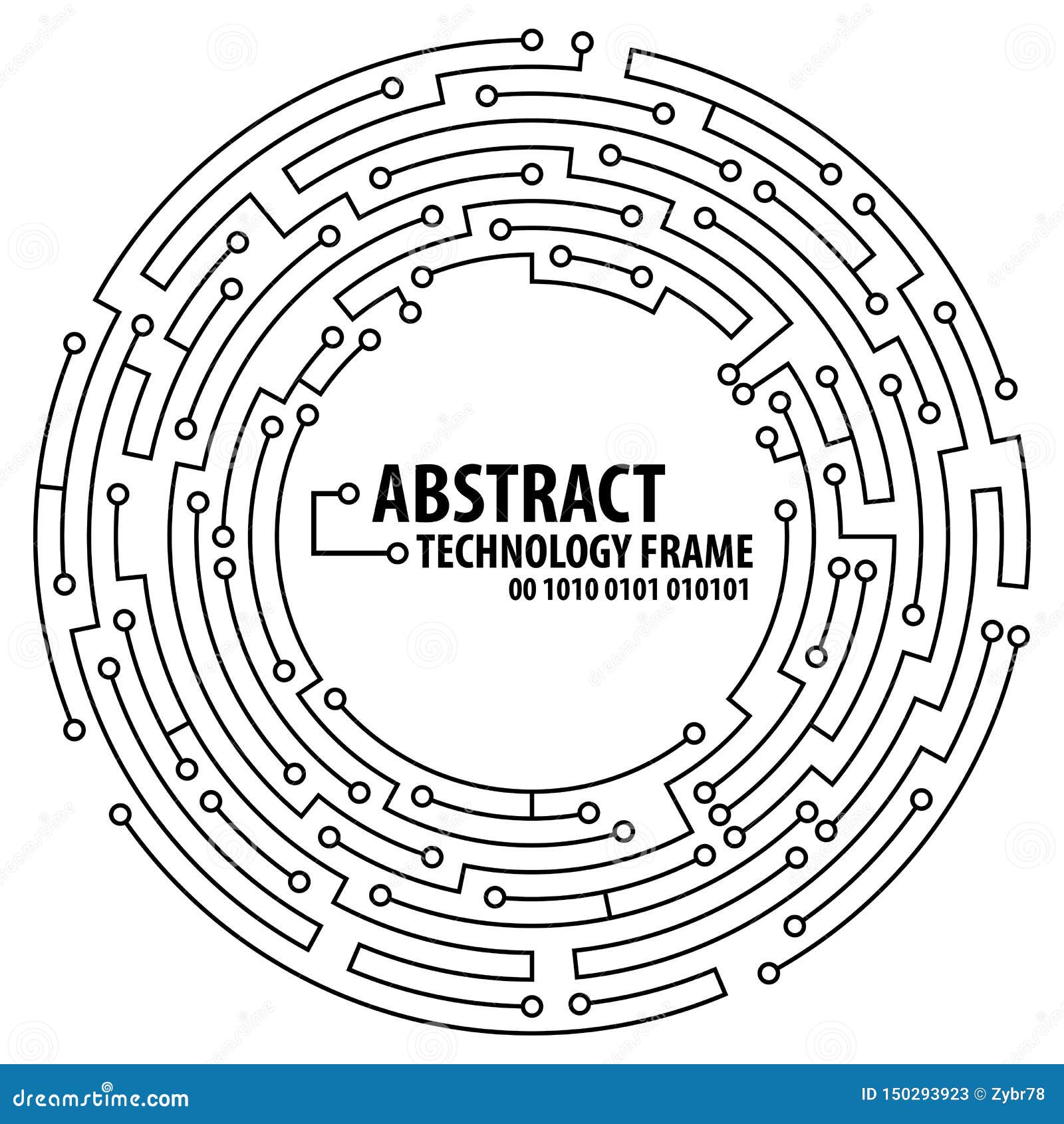 Abstract Technology Round Frame Stock Vector - Illustration of ...