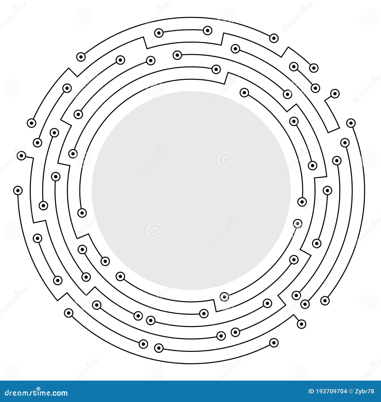 Abstract Technology Round Frame Stock Vector - Illustration of ...