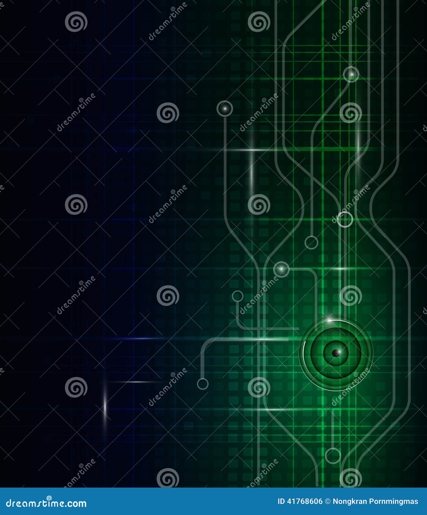 Abstract Technology Circuit Green-blue Background Stock Vector ...