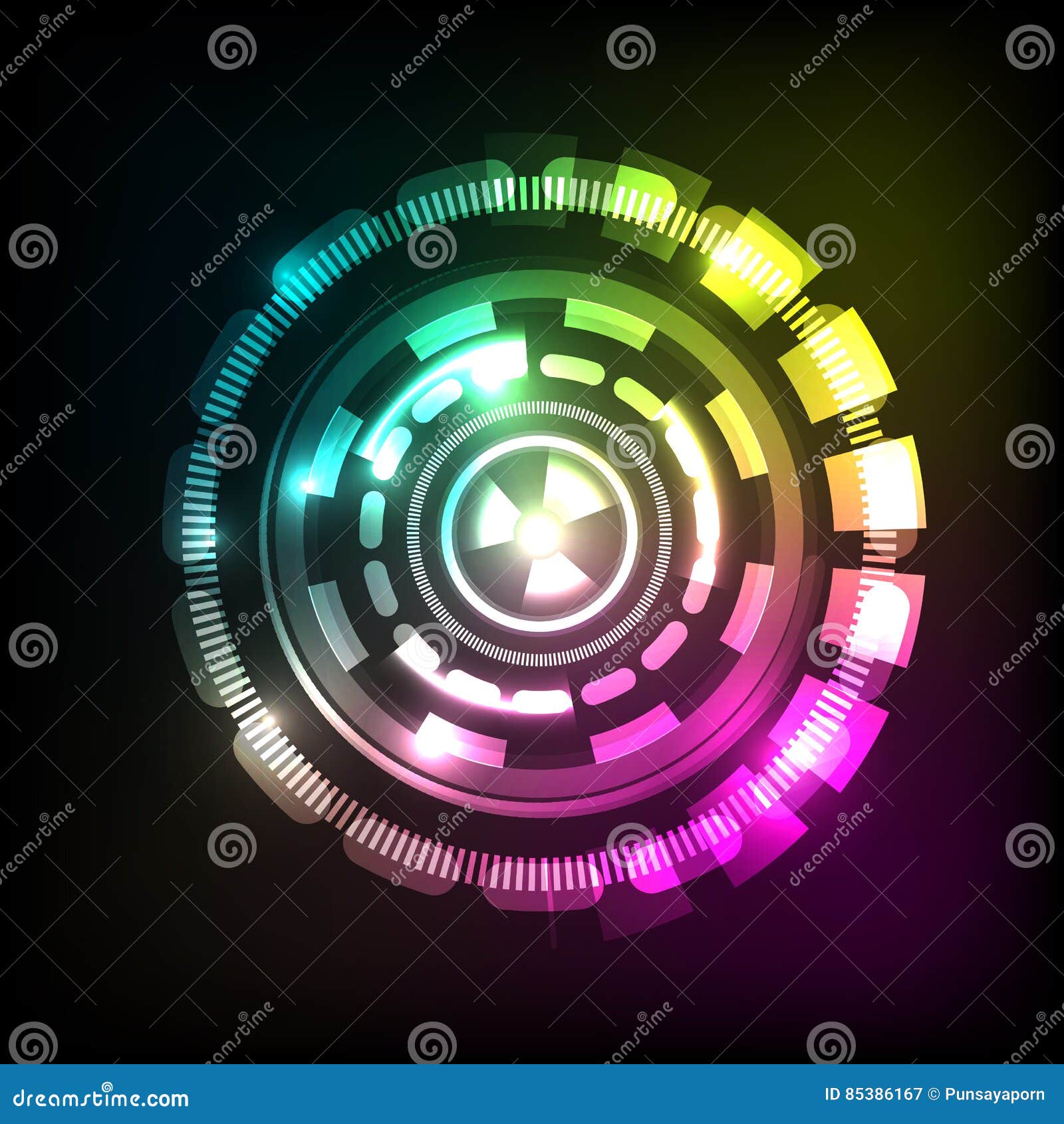 Abstract Technology Colorful Background with Circles Stock Vector ...