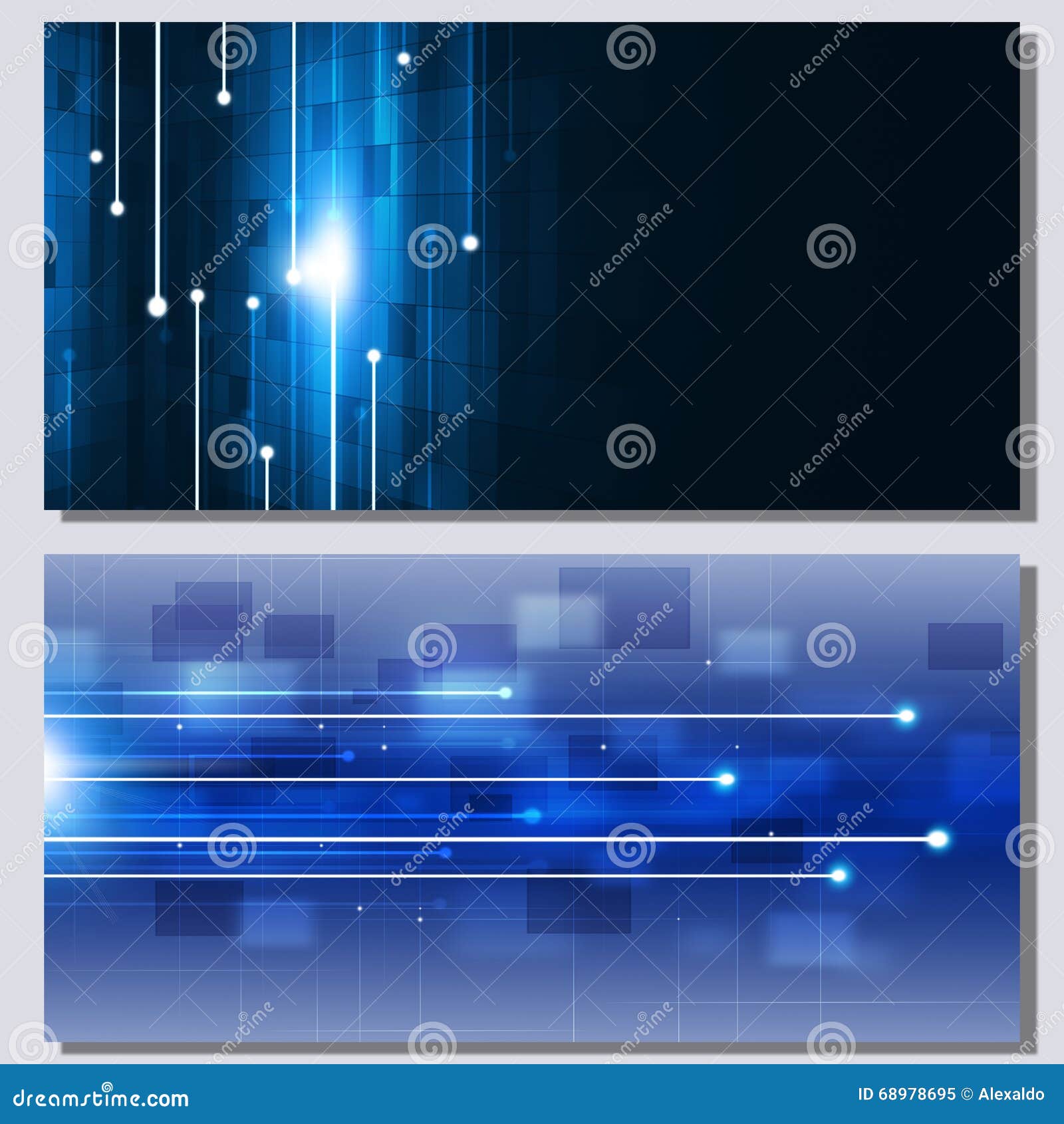 Abstract Technology Communication Banners Stock Illustration ...