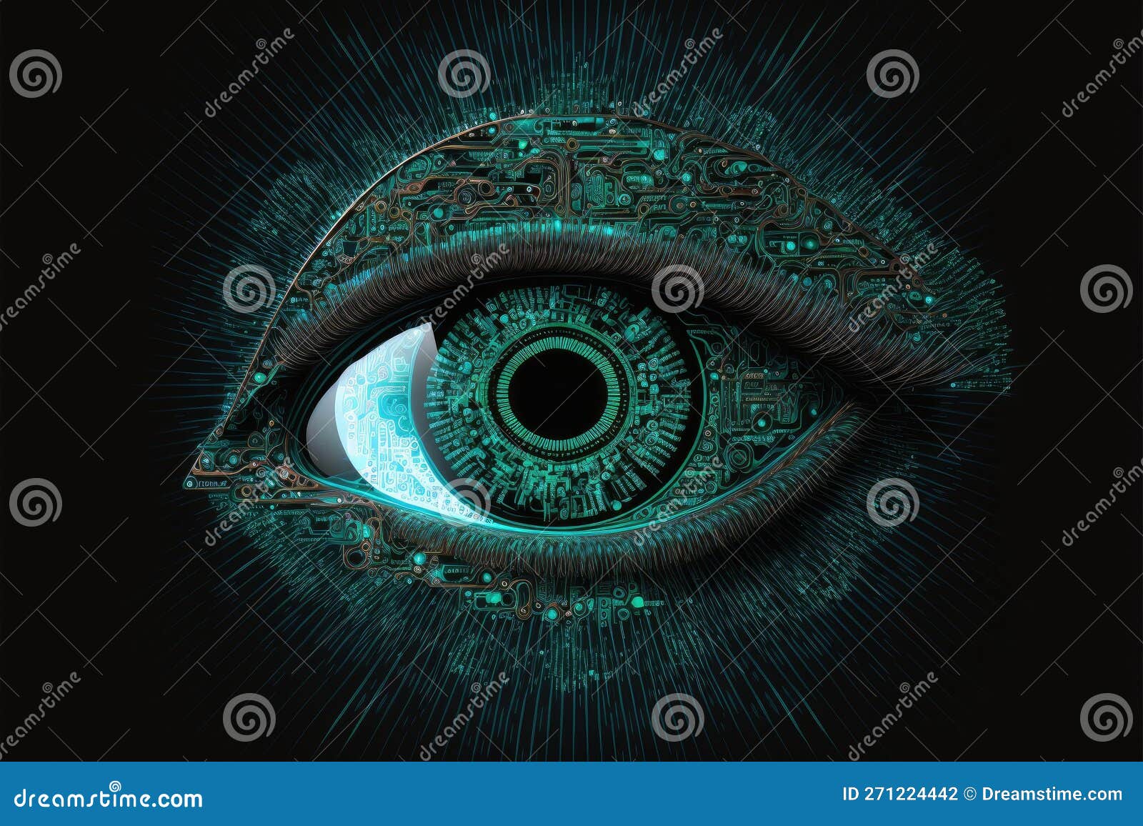 Abstract Technology Computer Art in Eyesight from Circuit Board Ship ...