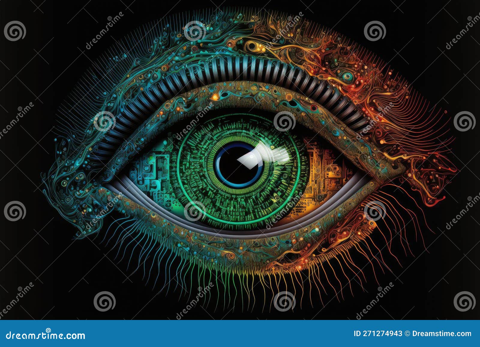 Abstract Technology Computer Art in Eyesight from Circuit Board Ship ...