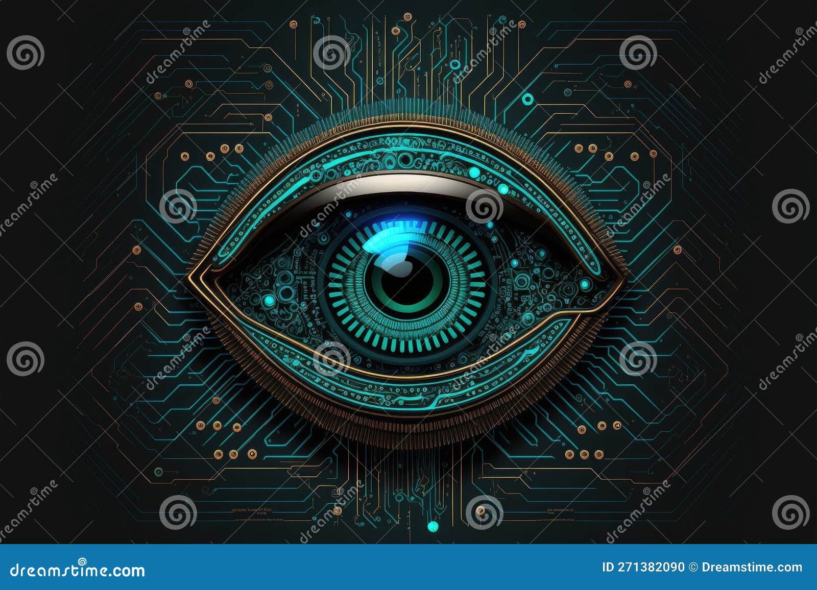 Abstract Technology Computer Art in Eyesight from Circuit Board Ship ...