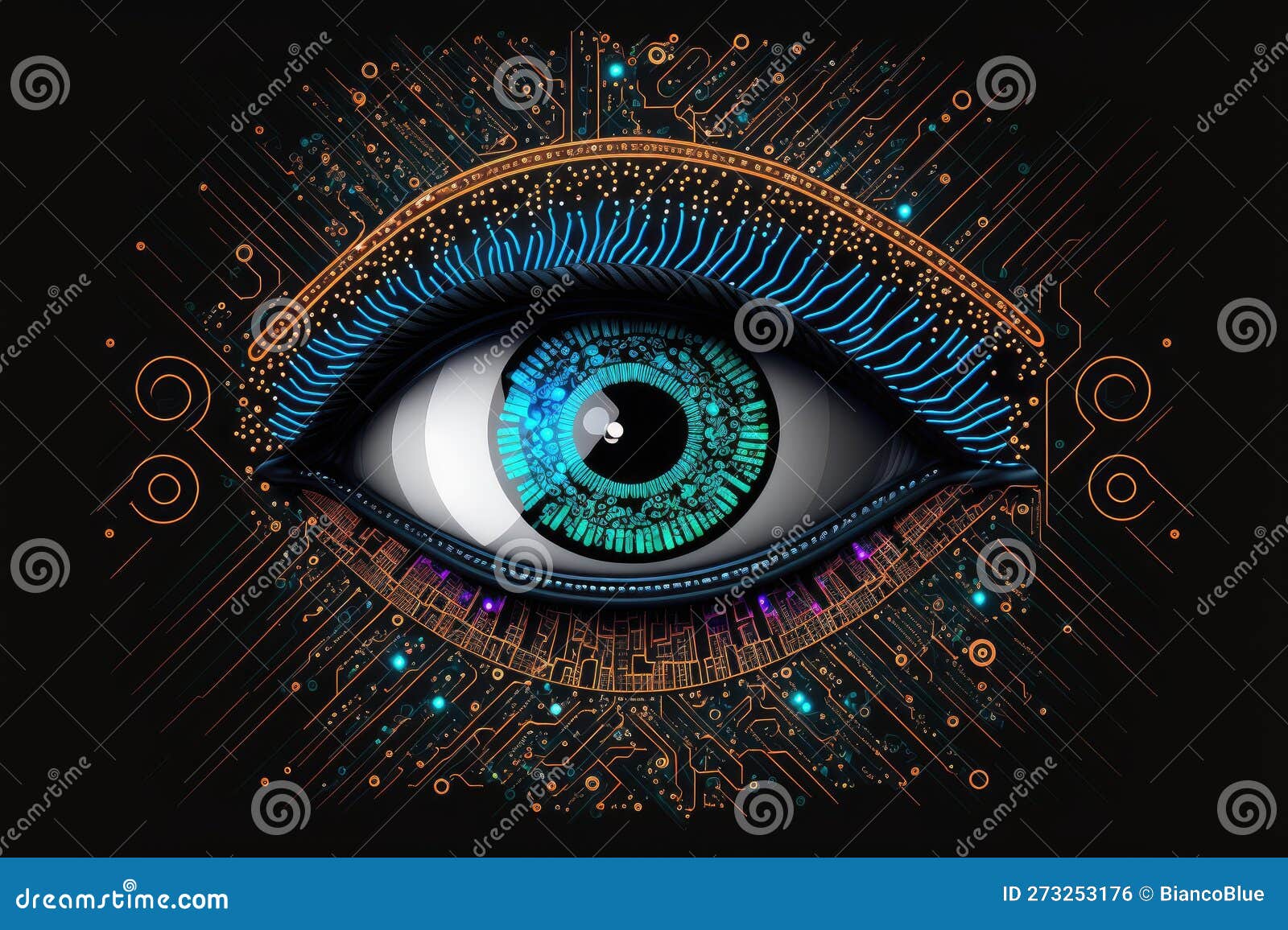 Abstract Technology Computer Art in Eyesight from Circuit Board Ship ...