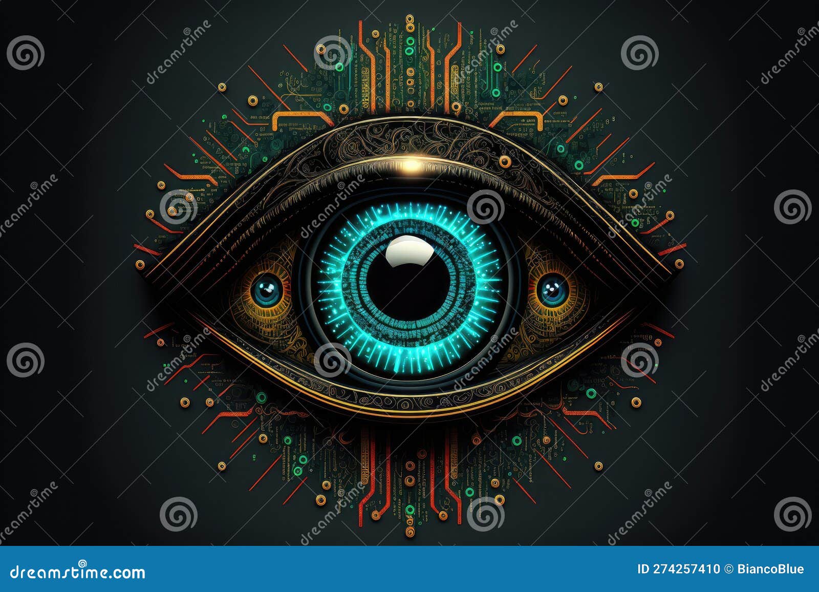 Abstract Technology Computer Art in Eyesight from Circuit Board Ship ...