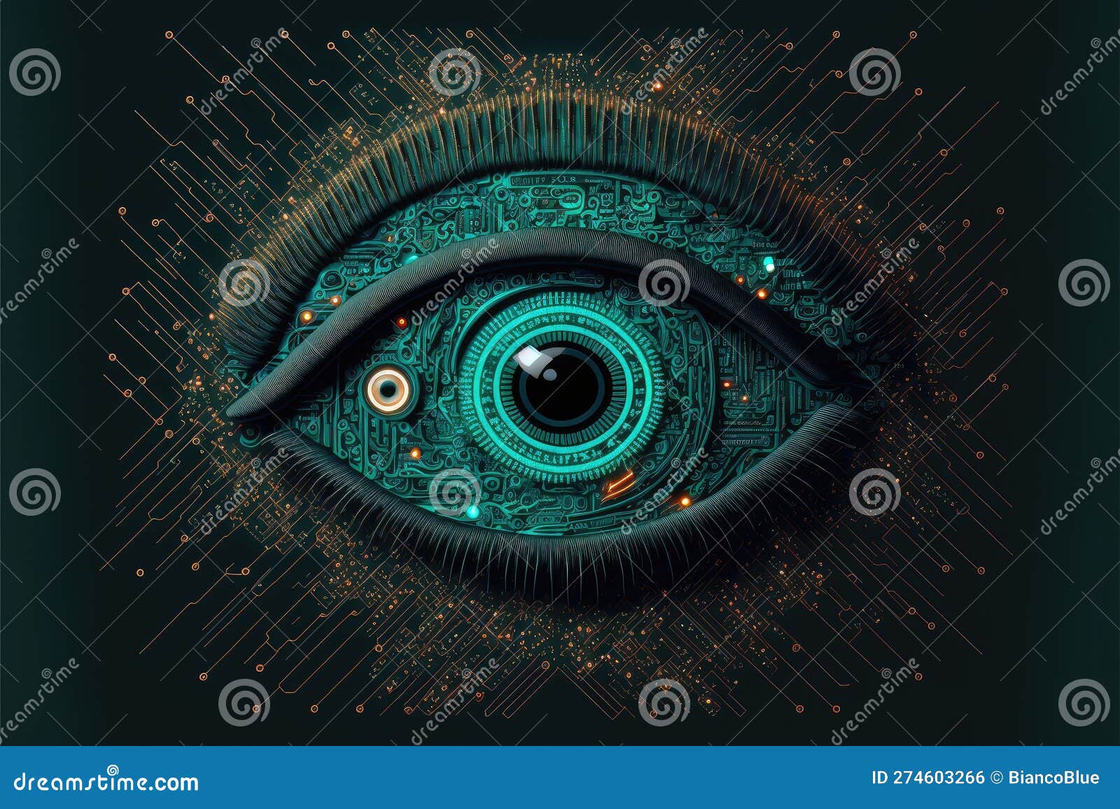 Abstract Technology Computer Art in Eyesight from Circuit Board Ship ...