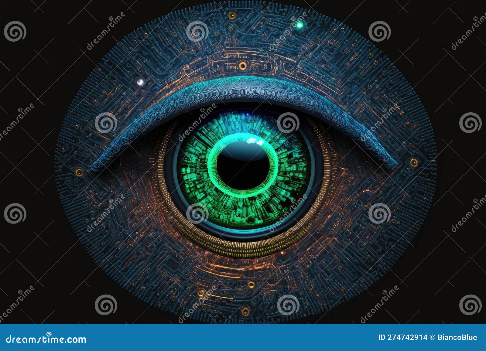 Abstract Technology Computer Art in Eyesight from Circuit Board Ship ...