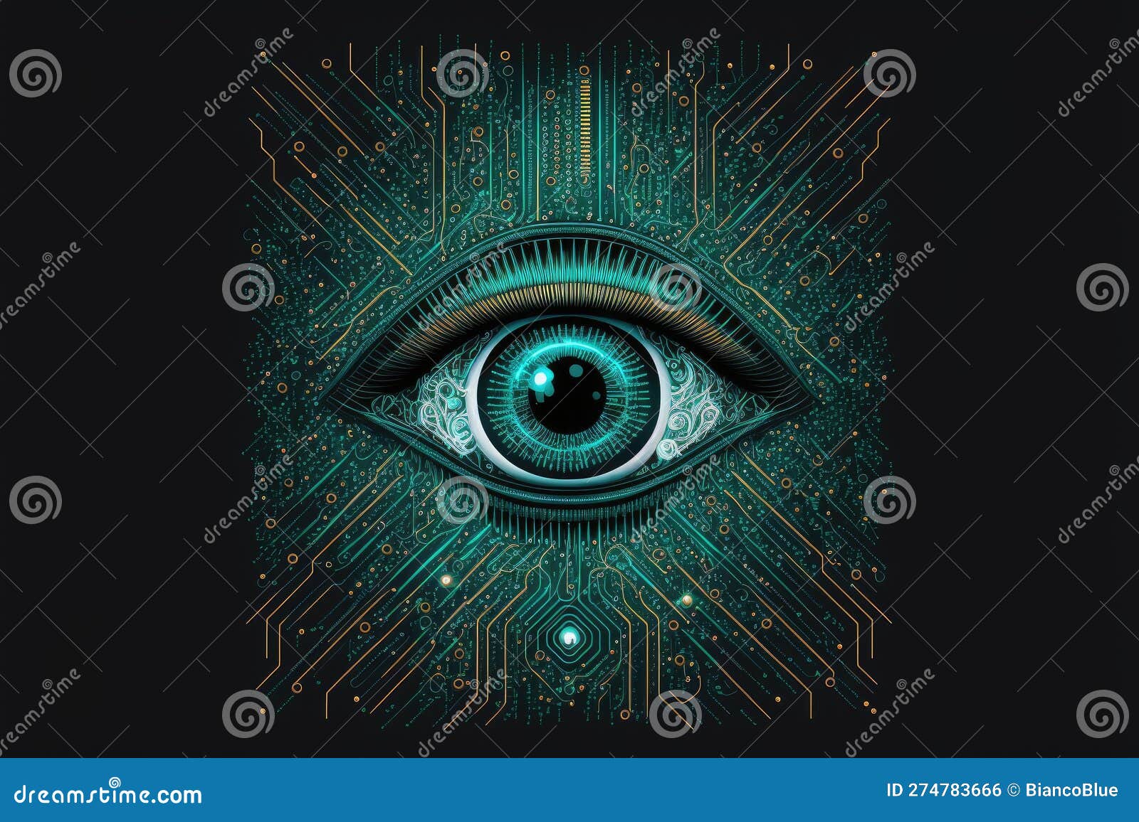Abstract Technology Computer Art in Eyesight from Circuit Board Ship ...