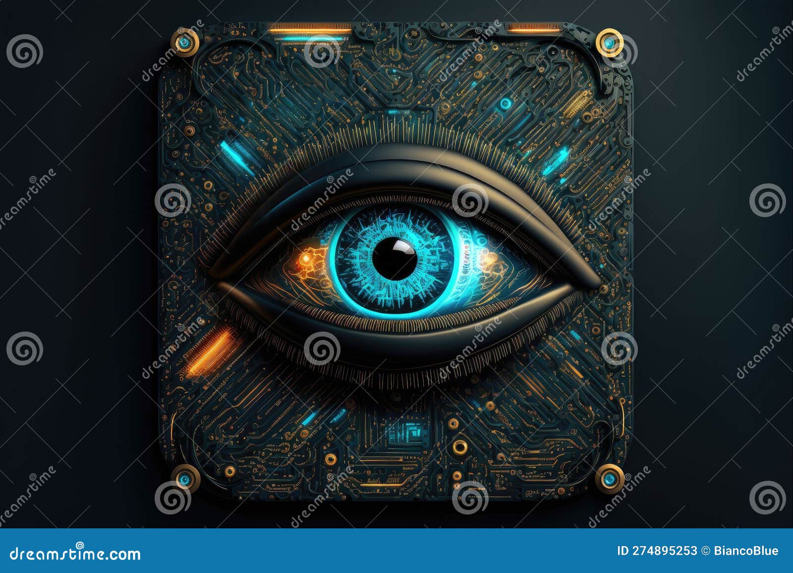 Abstract Technology Computer Art in Eyesight from Circuit Board Ship ...