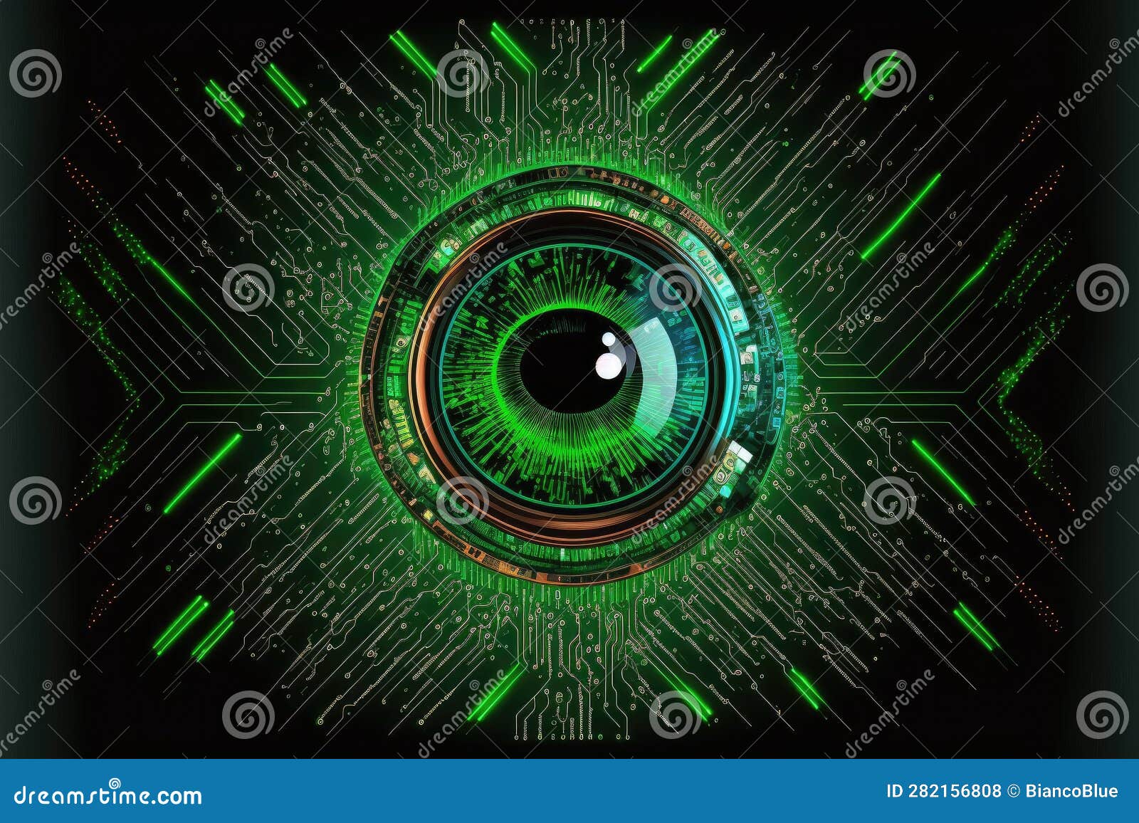 Abstract Technology Computer Art in Eyesight from Circuit Board Ship ...