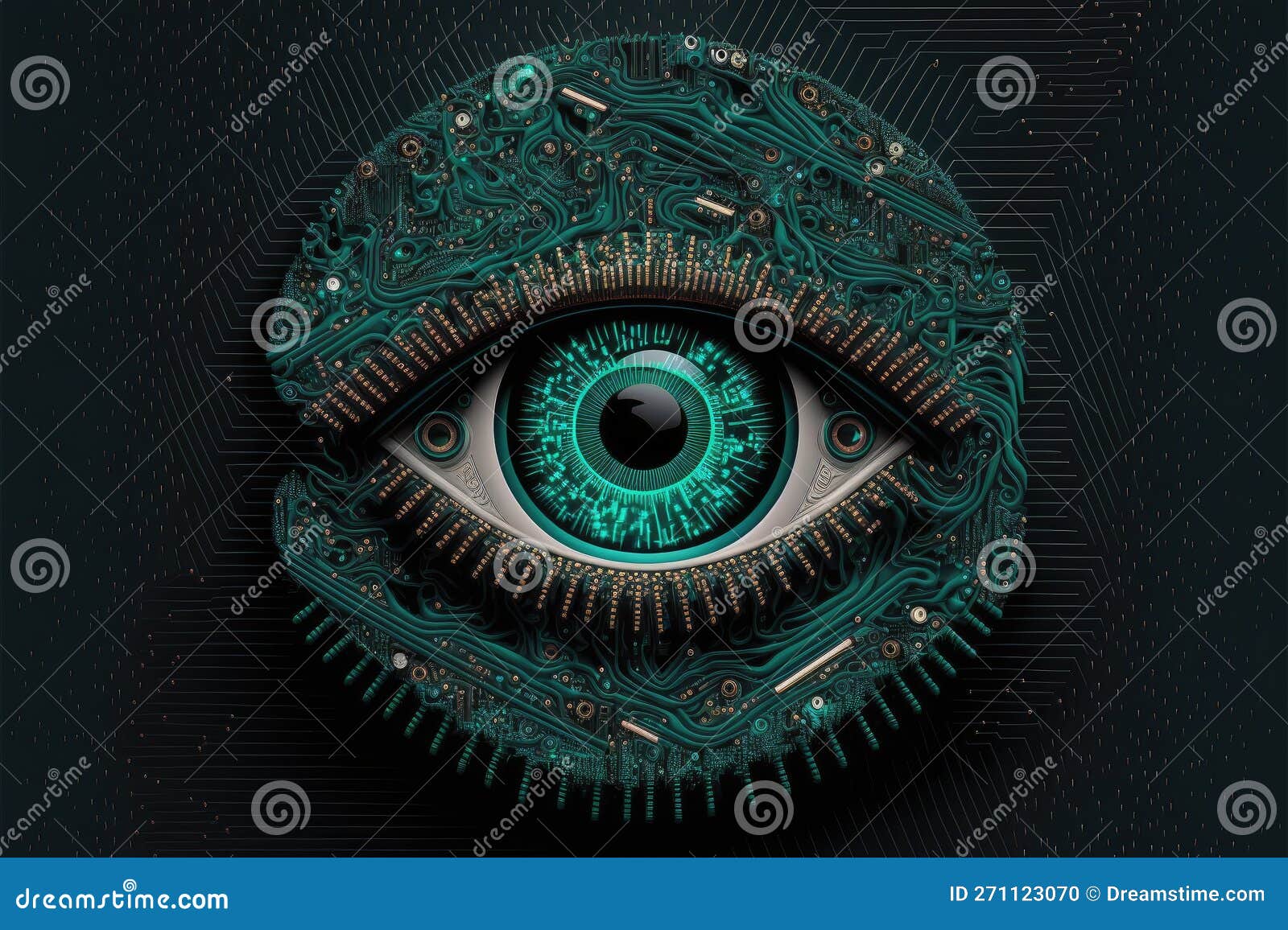 Abstract Technology Computer Art in Eyesight from Circuit Board Ship ...