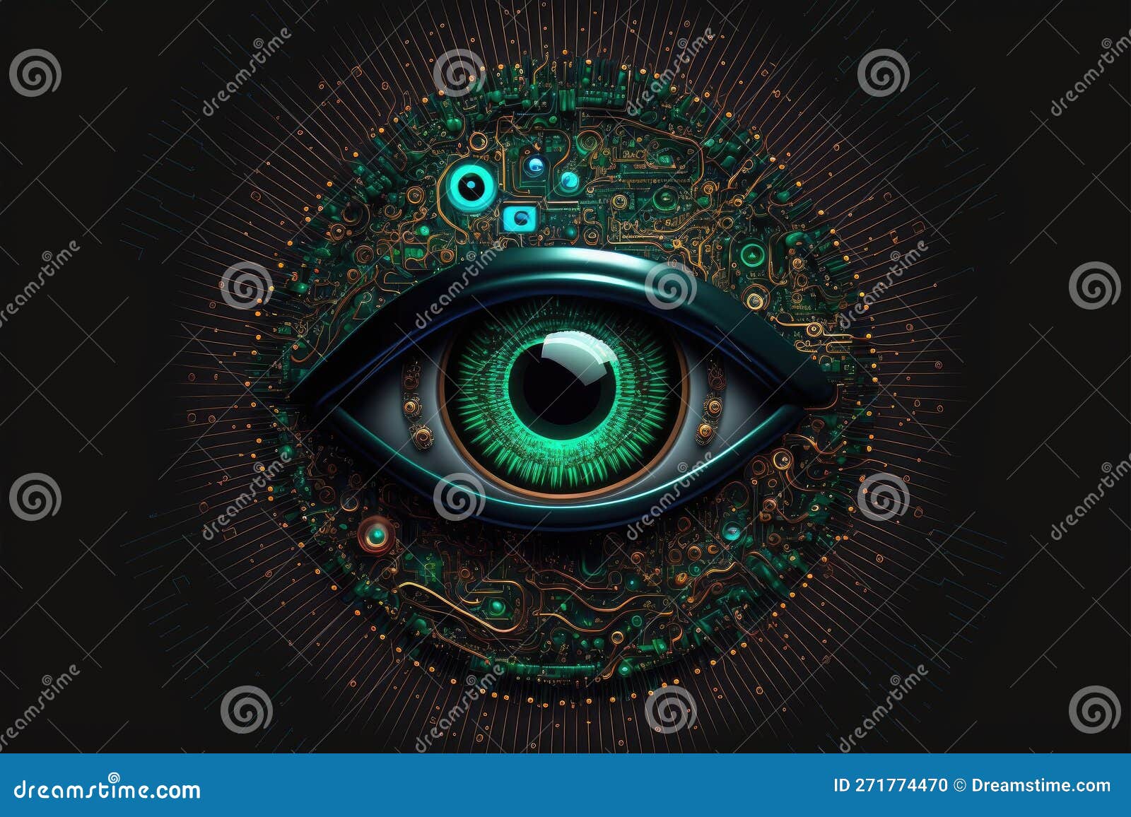 Abstract Technology Computer Art in Eyesight from Circuit Board Ship ...