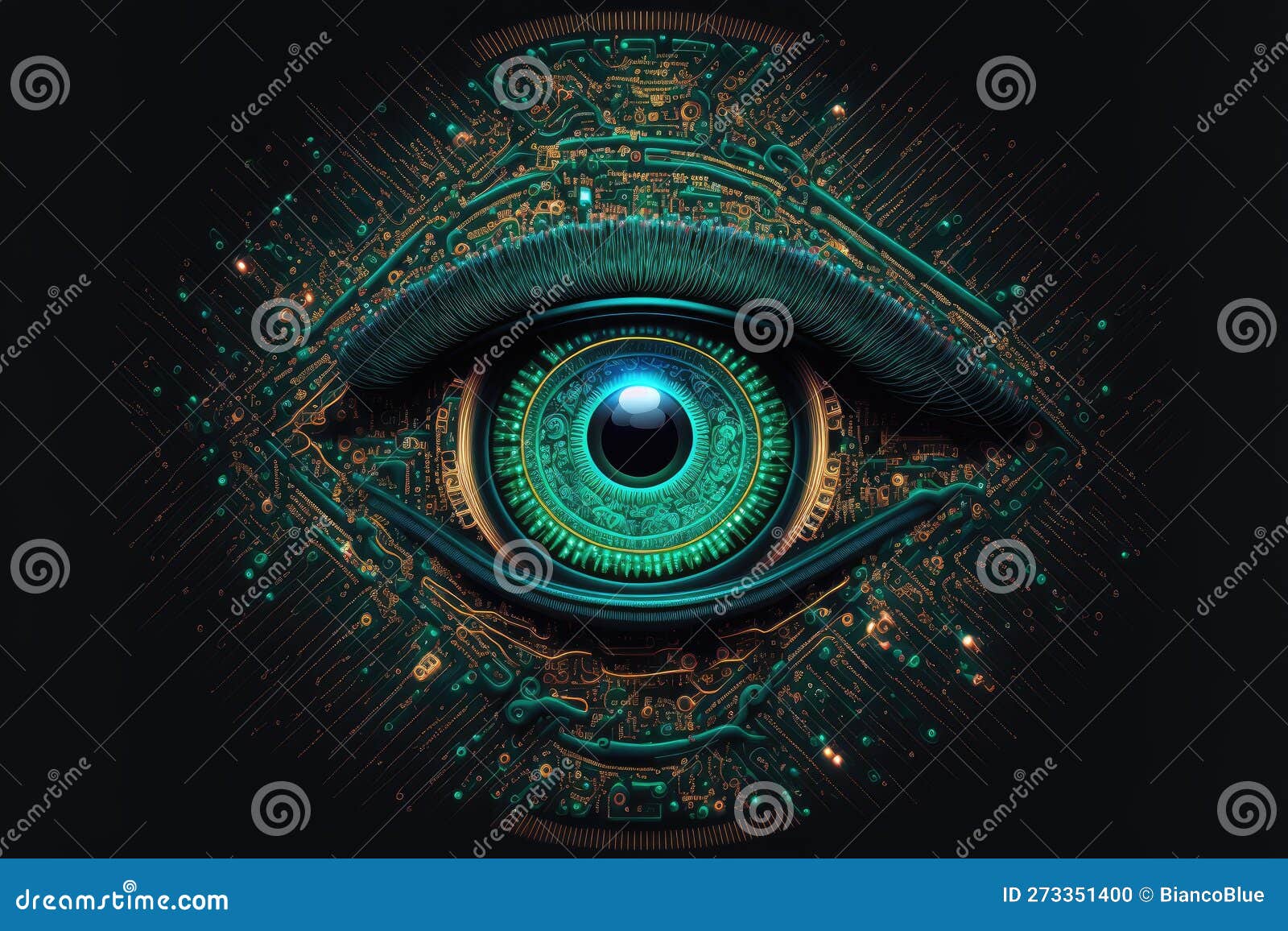 Abstract Technology Computer Art in Eyesight from Circuit Board Ship ...