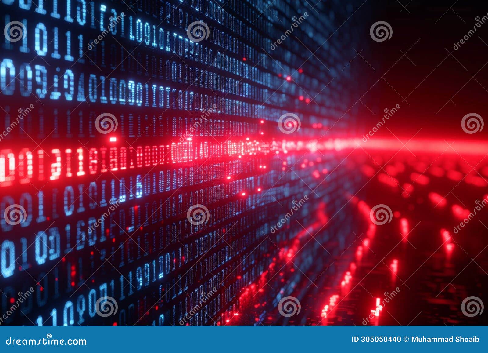 Abstract Technology Computer Virus Encryption with Digital Binary Data Stock Illustration ...