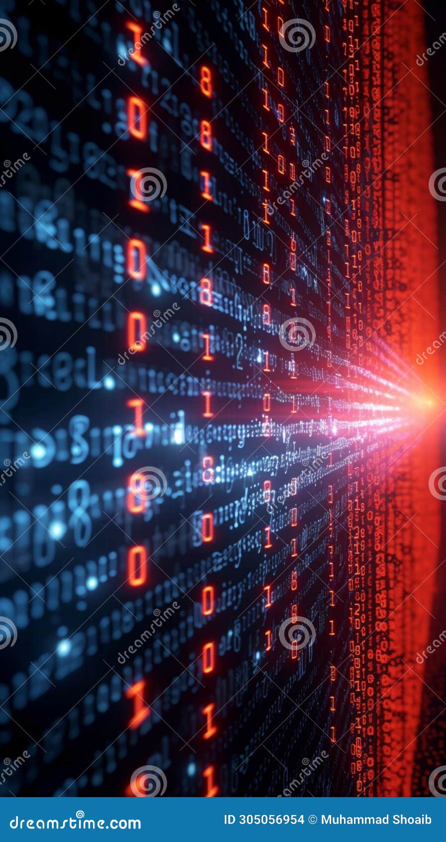 Abstract Technology Computer Virus Encryption With Digital Binary Data Stock Illustration