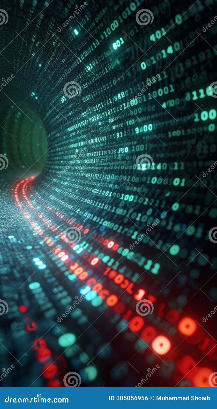 Abstract Technology Computer Virus Encryption With Digital Binary Data Stock Illustration