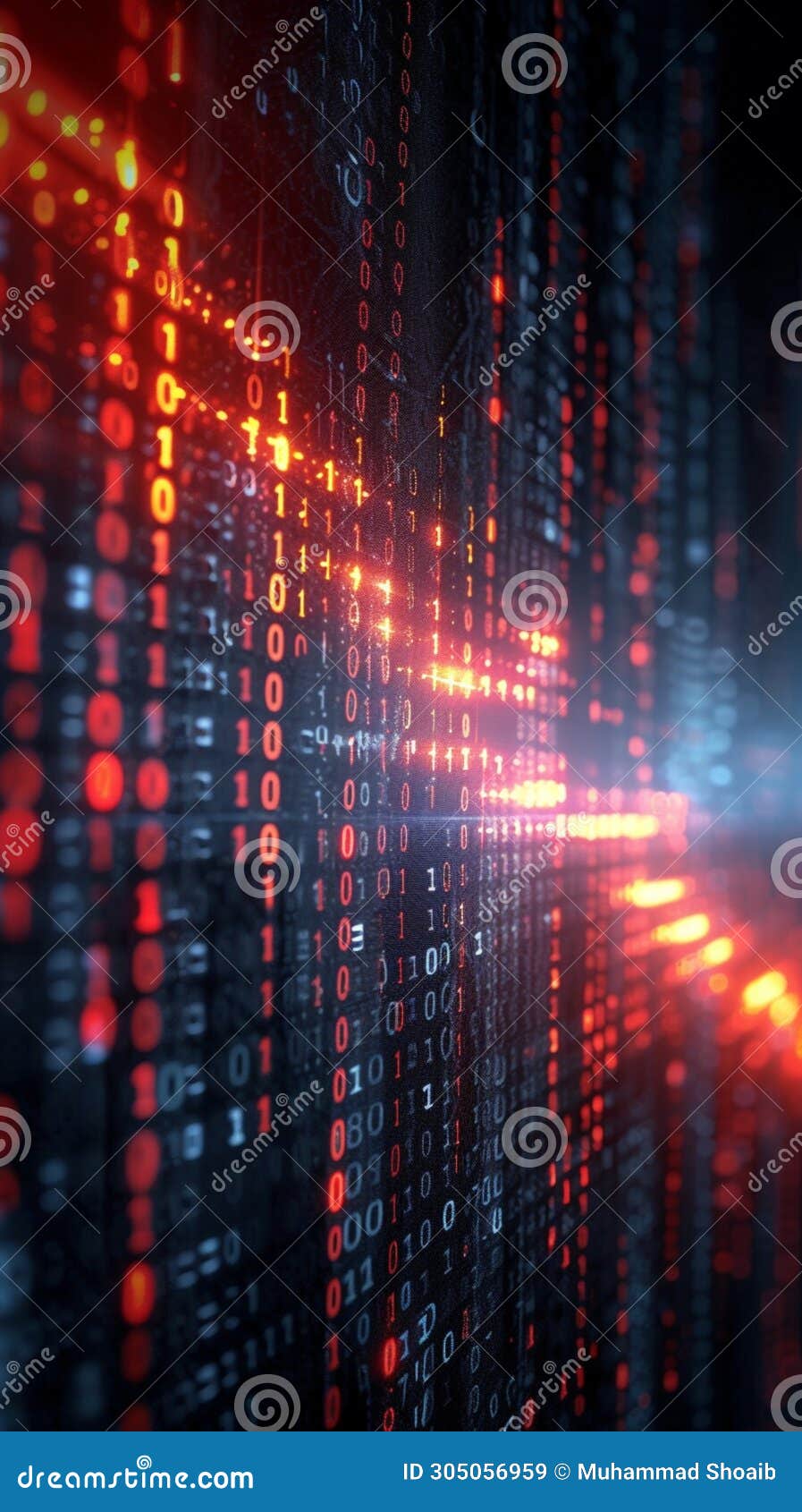 Abstract Technology Computer Virus Encryption With Digital Binary Data Stock Illustration