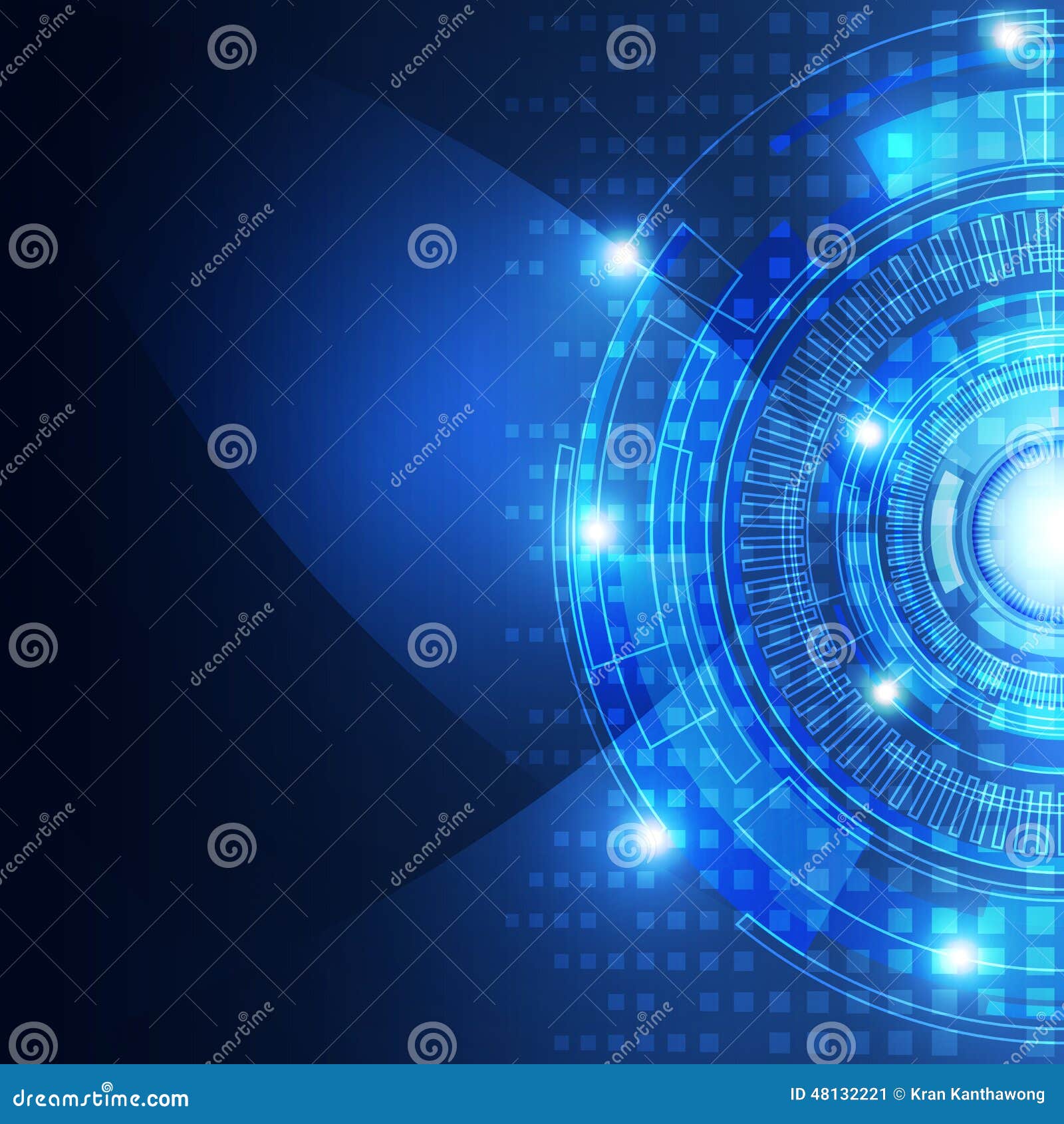 Abstract Technology Concept Blue Background. Vector Illustration Stock ...