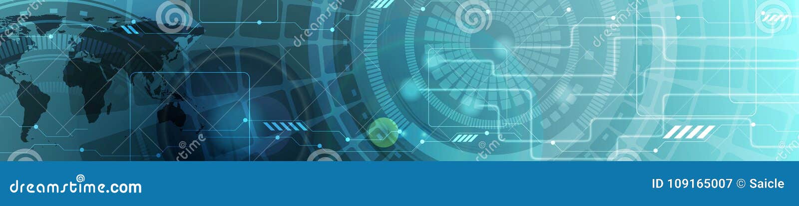 Abstract Technology Blue Web Header Banner Stock Vector - Illustration ...