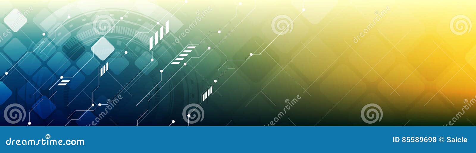 Abstract Technology Concept Bright Web Header Banner Stock Vector ...