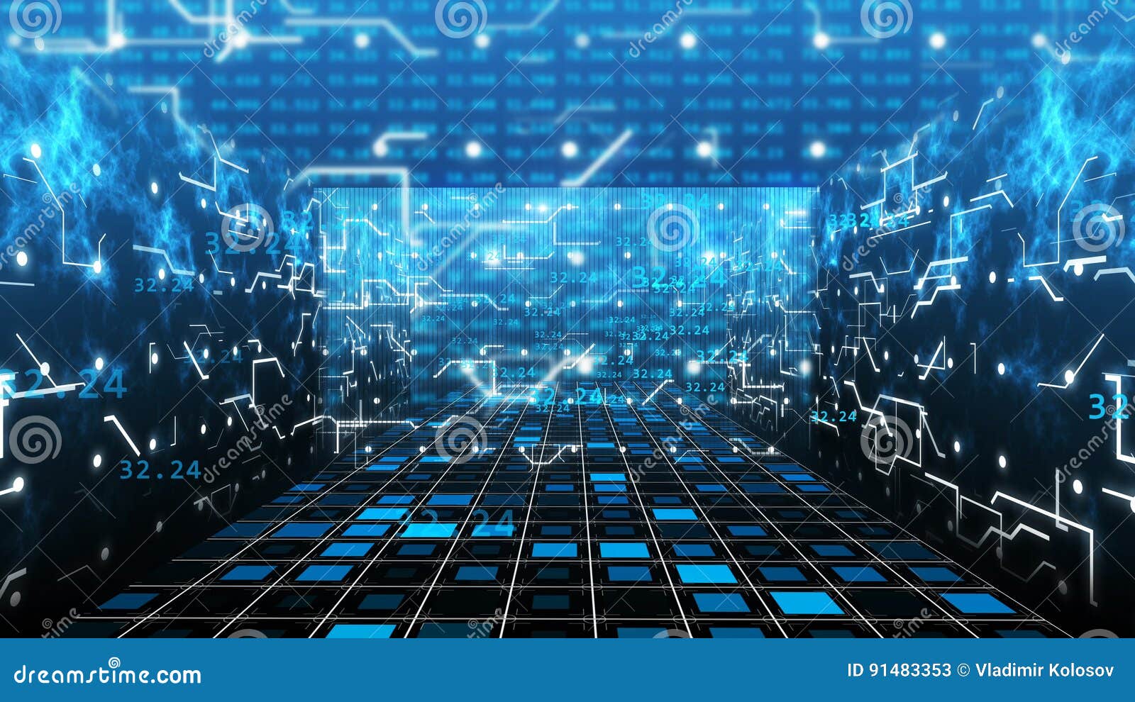 Abstract Technology Concept Stock Illustration - Illustration of data ...