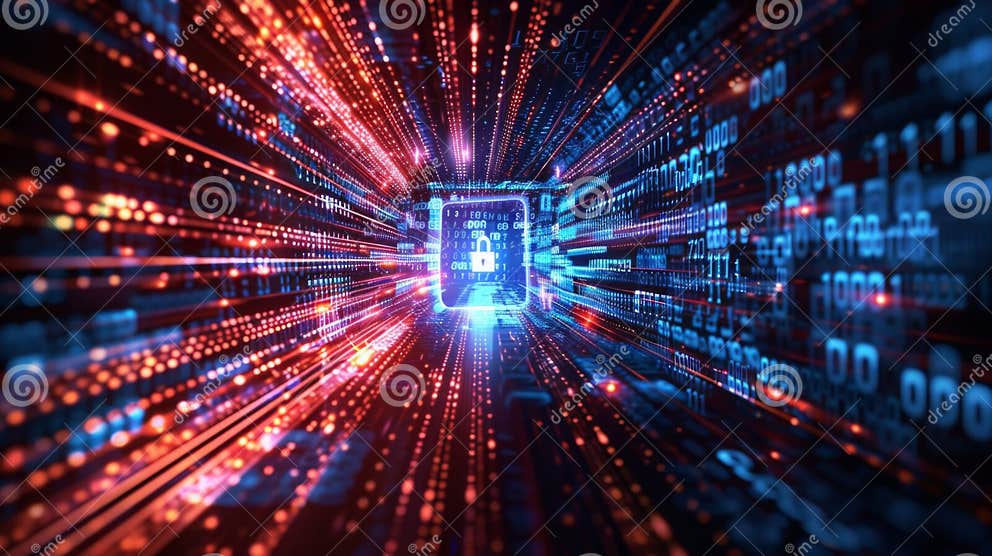 Abstract Technology Concept with Digital Data Streams Stock Image ...