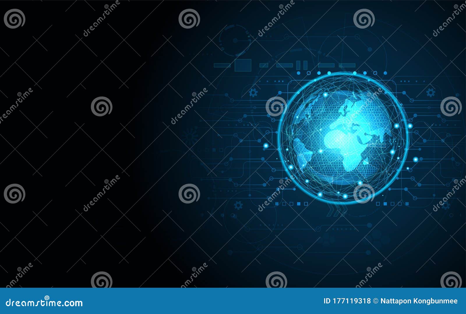 Abstract Technology Concept Global Network Connection Futuristic Earth ...