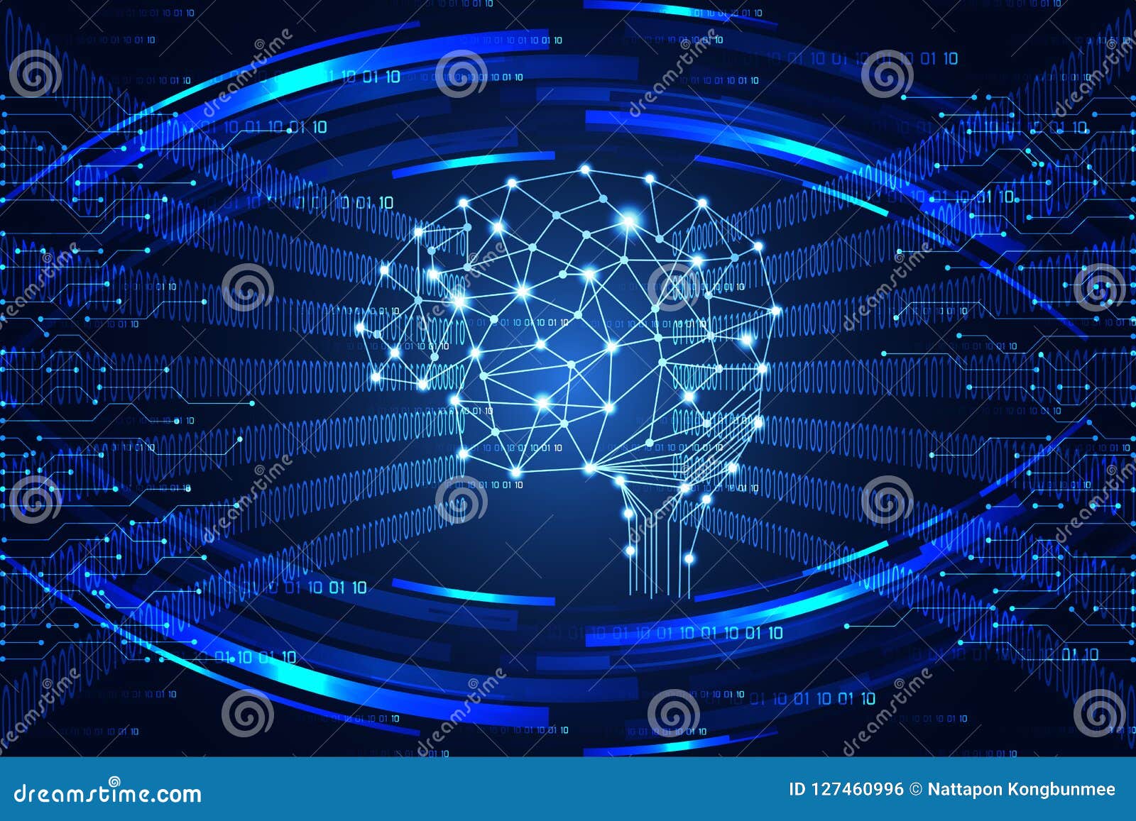 Abstract Technology Concept Modern Brain that Connects the Future World ...