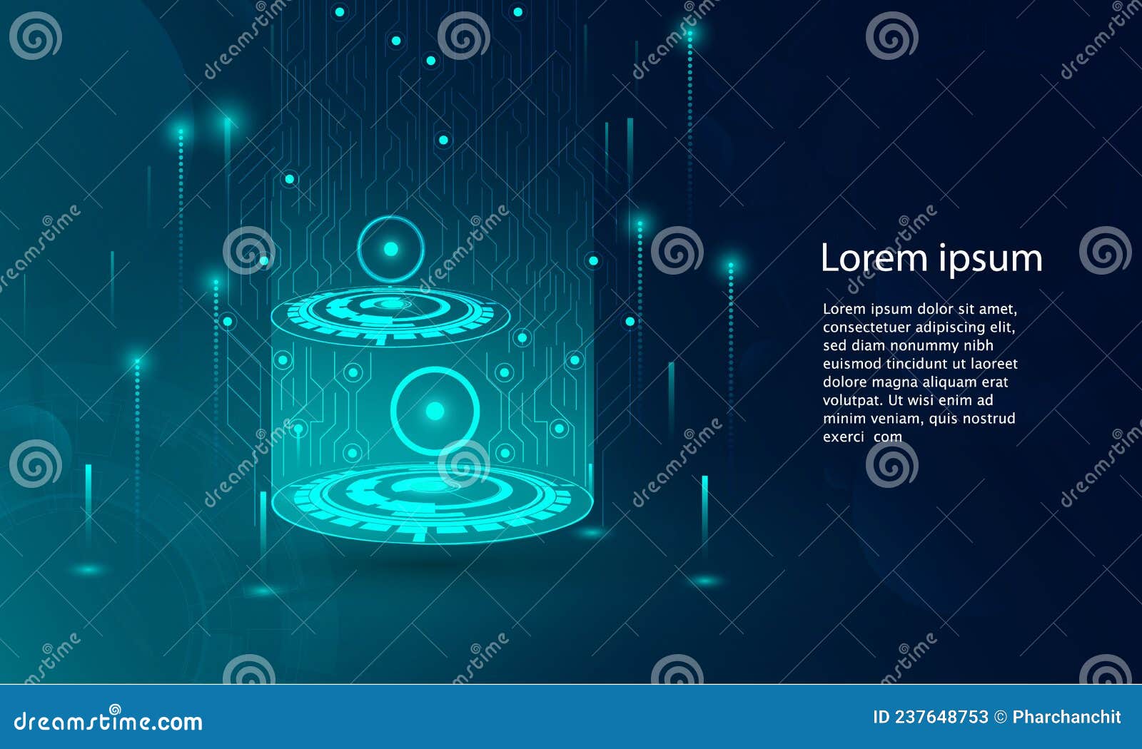 Abstract Technology Concept Particle Connection Background with Blue ...