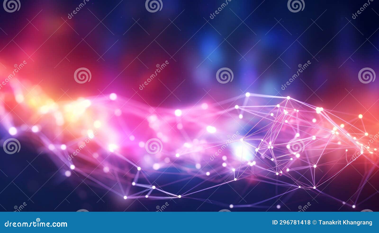 Abstract Network Connection Structure Technology Connecting Dots And