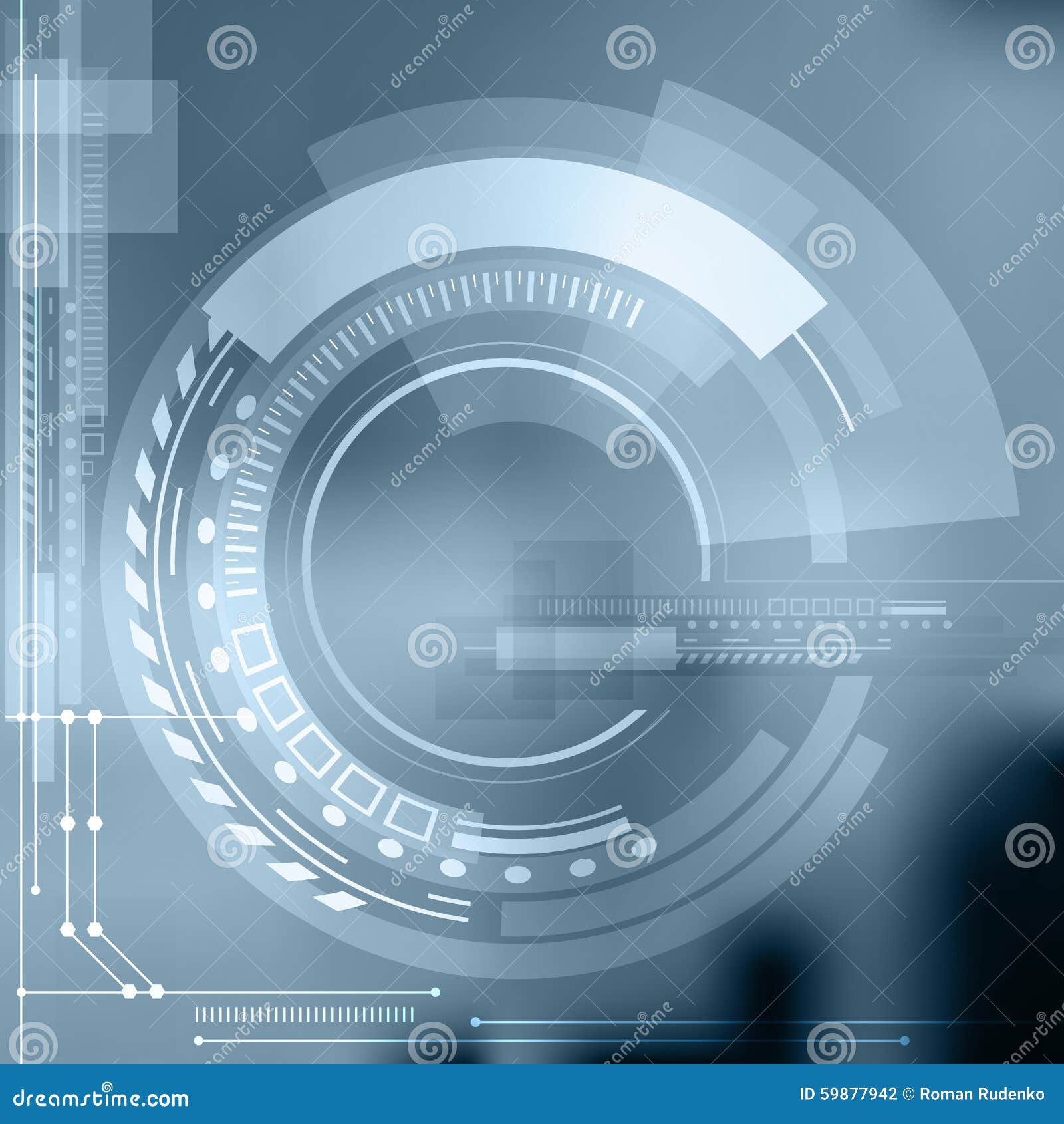 Abstract Technology Contour Object. Light Futuristic Concept, Di Stock ...