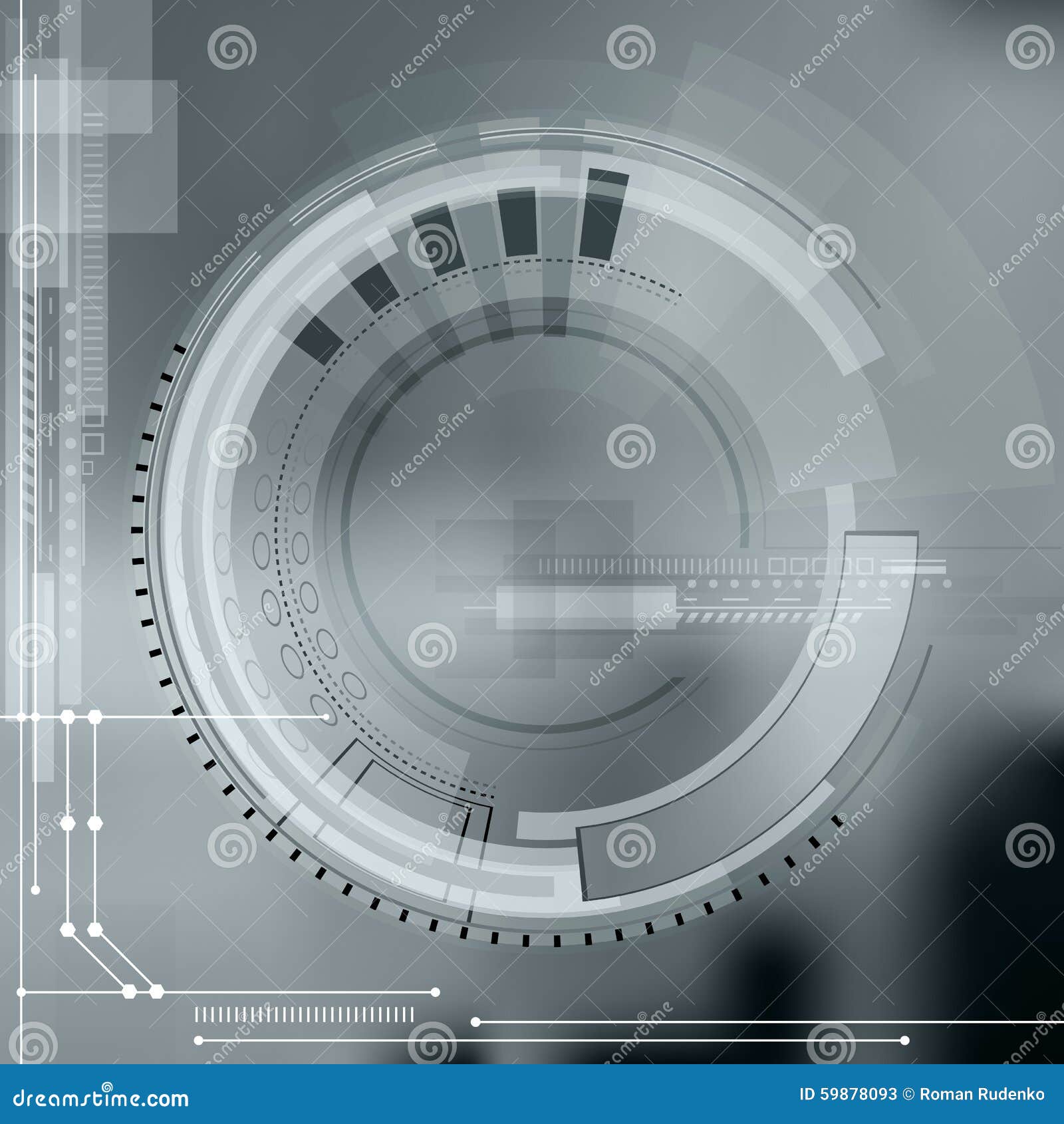 Abstract Technology Contour Object. Light Futuristic Concept, Di Stock ...