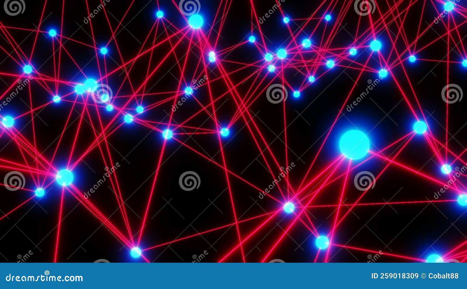 Abstract Technology 3D Background With Neon Glowing Purple Blue Lines ...