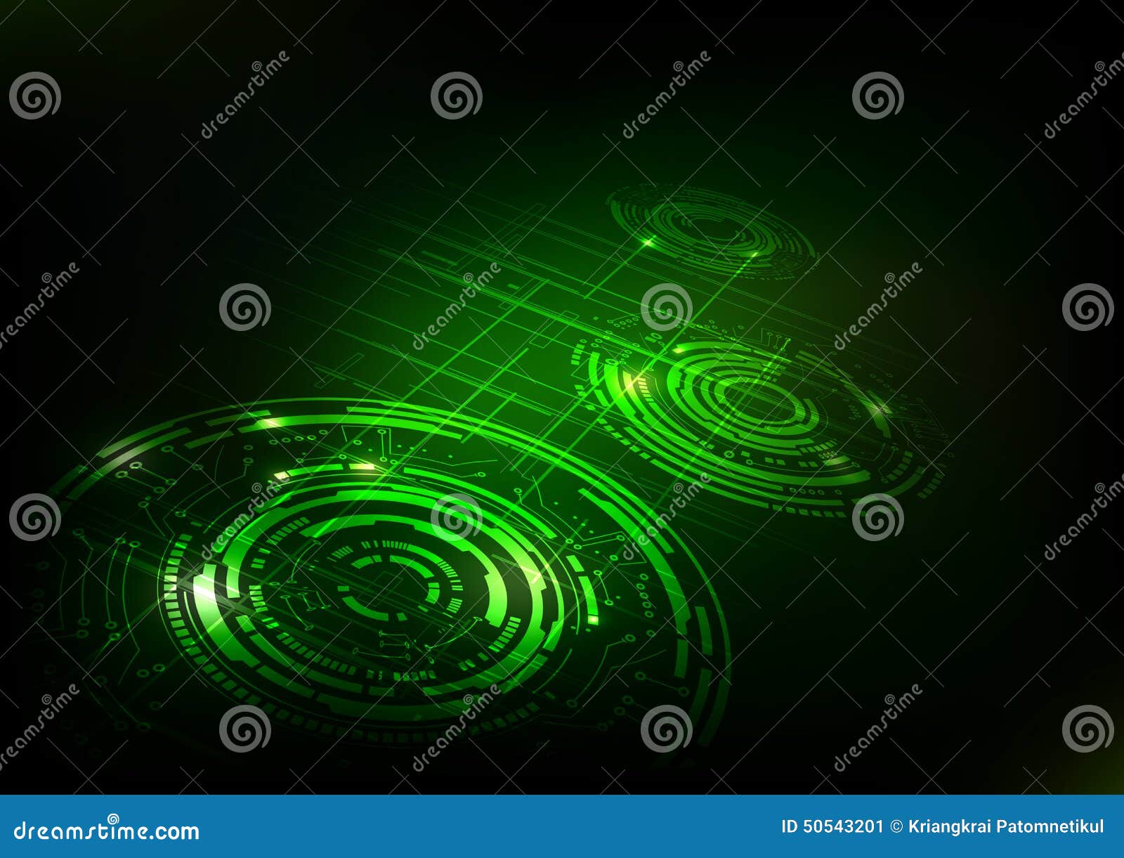 Abstract Technology Dark Green Background Stock Vector - Illustration ...