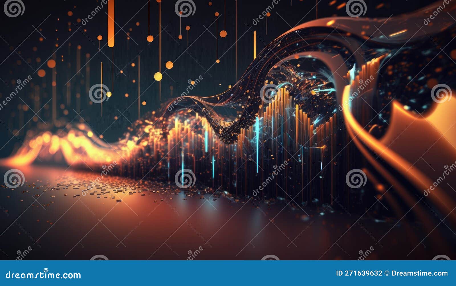 Abstract Technology Data Moving Fast As Neon Lights. Communication ...