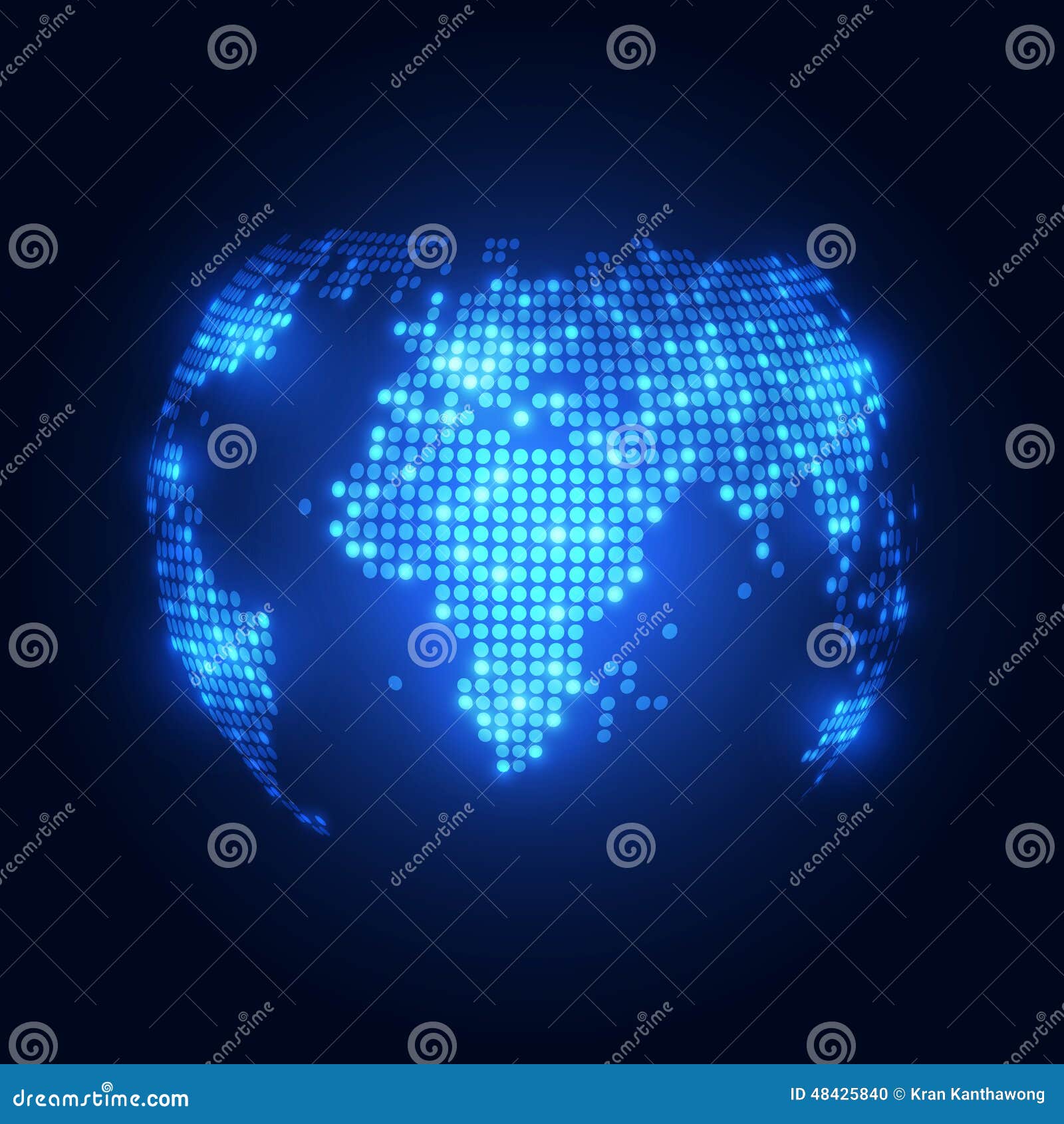 Abstract Technology Digital Backgrounds with World Map Stock Vector ...