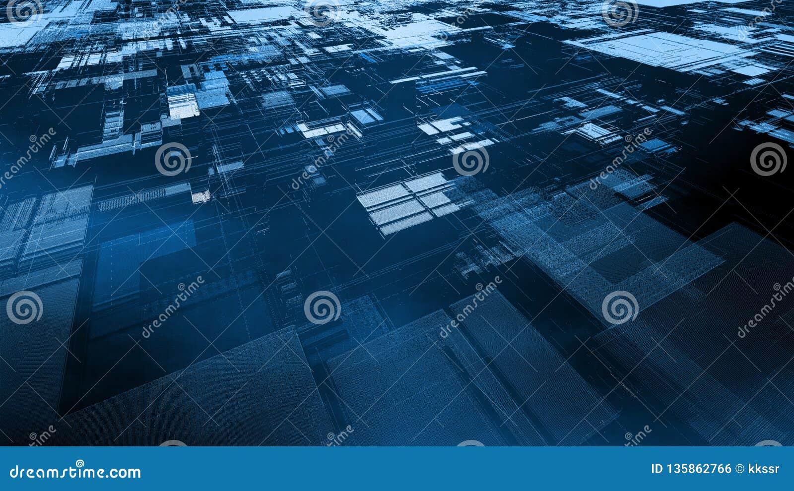 Abstract Technology Digital Circuit Board Created from Geometric ...