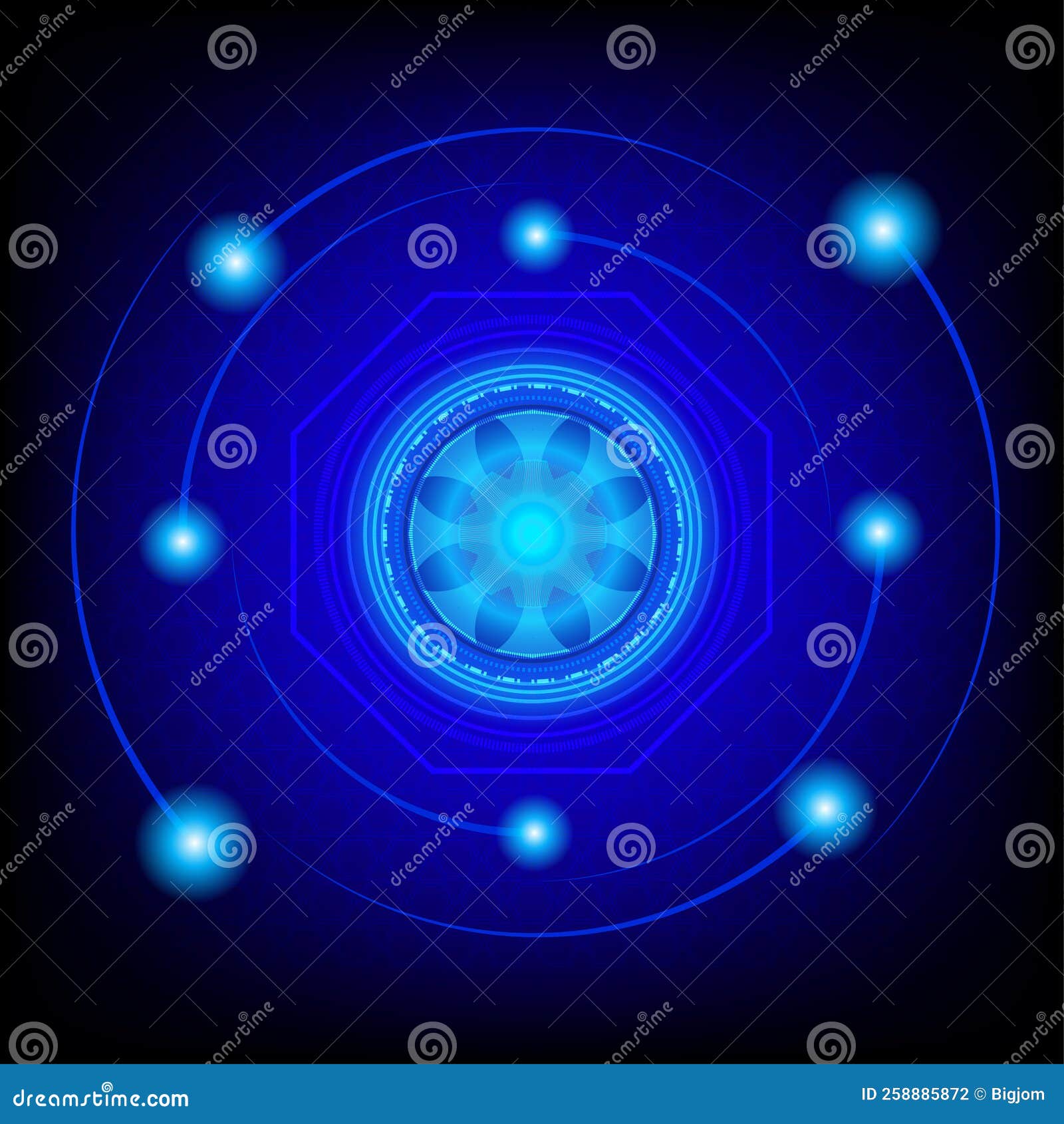 Abstract Technology Digital Concept on Blue Background. Stock Photo ...